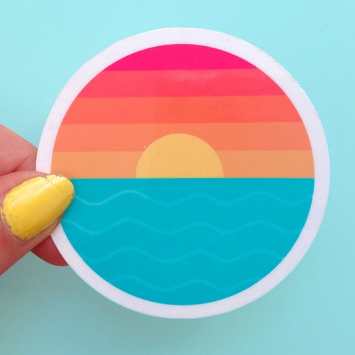 Ocean Sunset Sticker - Etsy