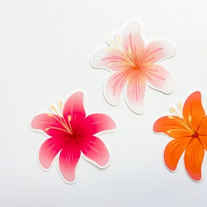 Lily Flower Stickers - Waterproof Gloss Stickers - Etsy