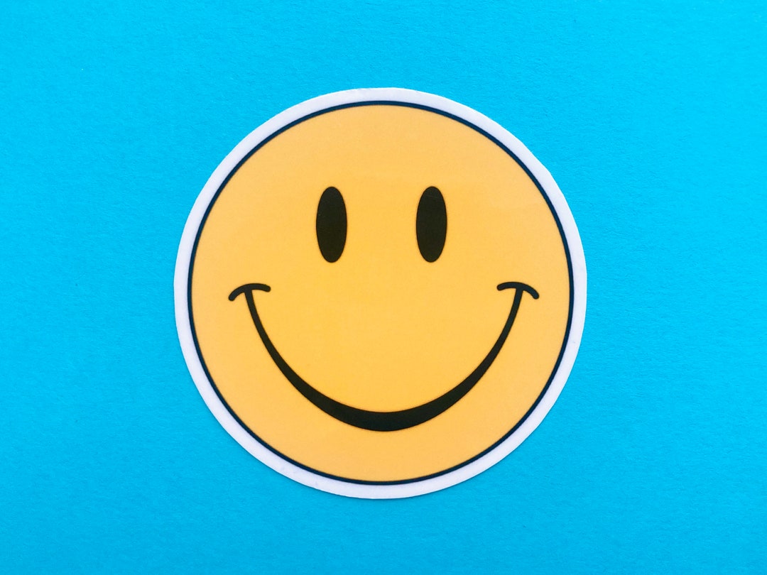 Yellow Smiley Face Sticker - Etsy