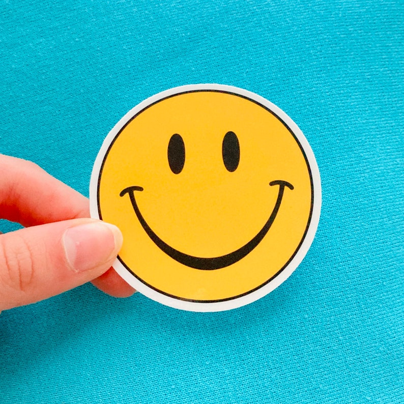 Yellow Smiley Face Sticker - Etsy