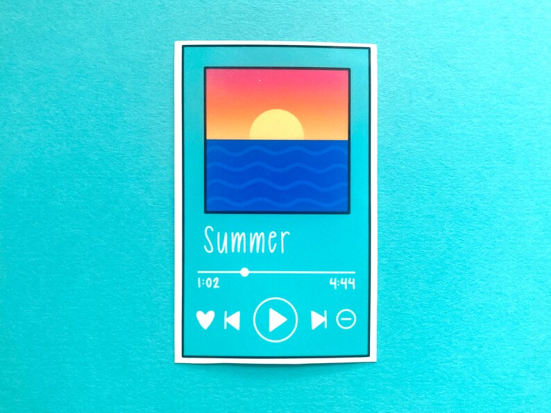 Summer Playlist Ocean Sunset Sticker - Etsy