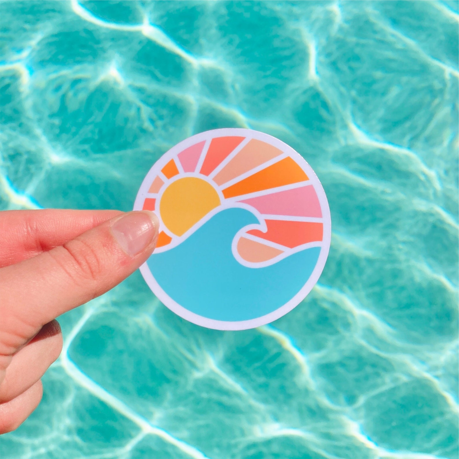 Ocean Wave Sunset Sticker - Etsy