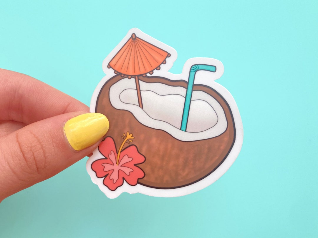 Coconut Drink Sticker - Etsy