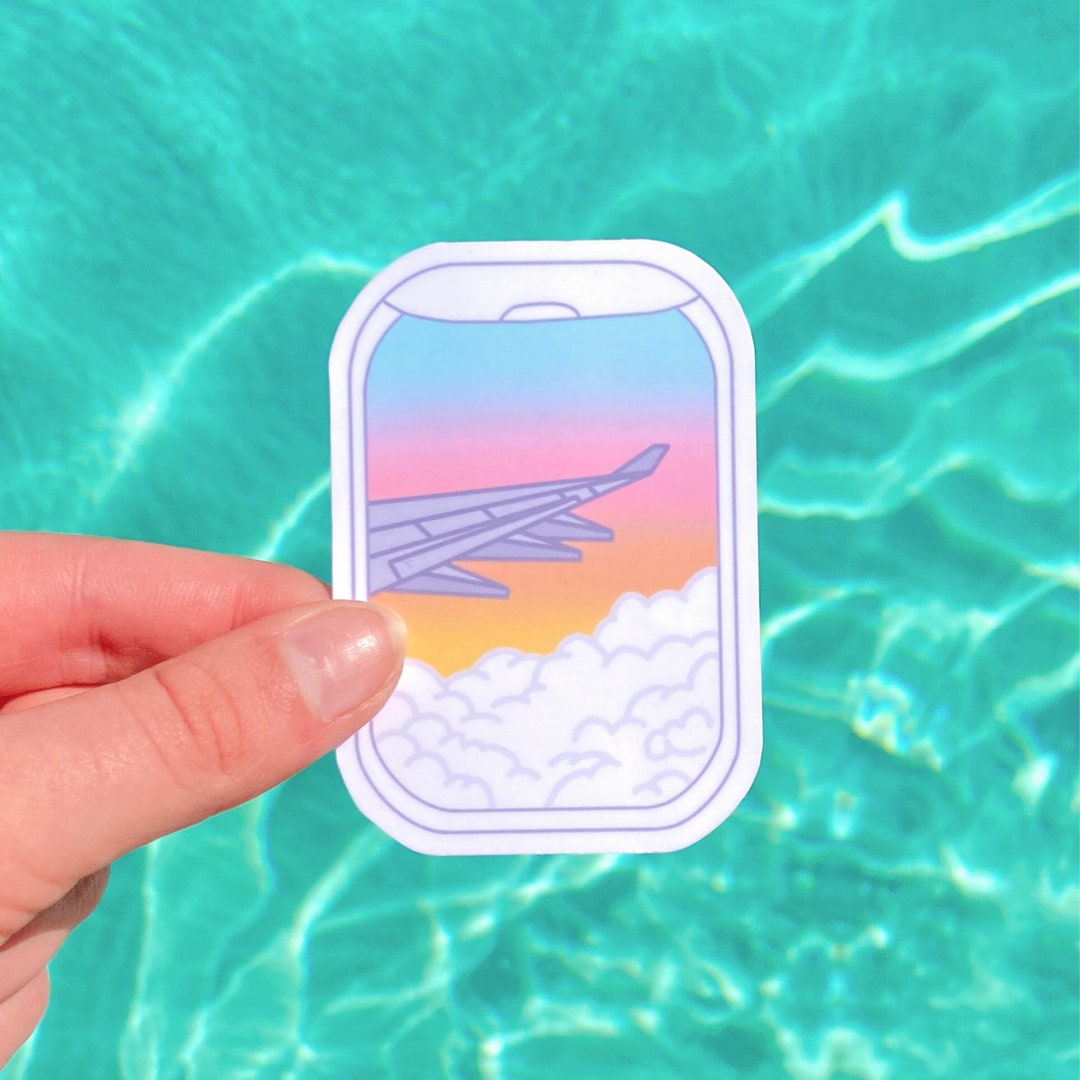 Airplane Window Sunset Sticker - Etsy