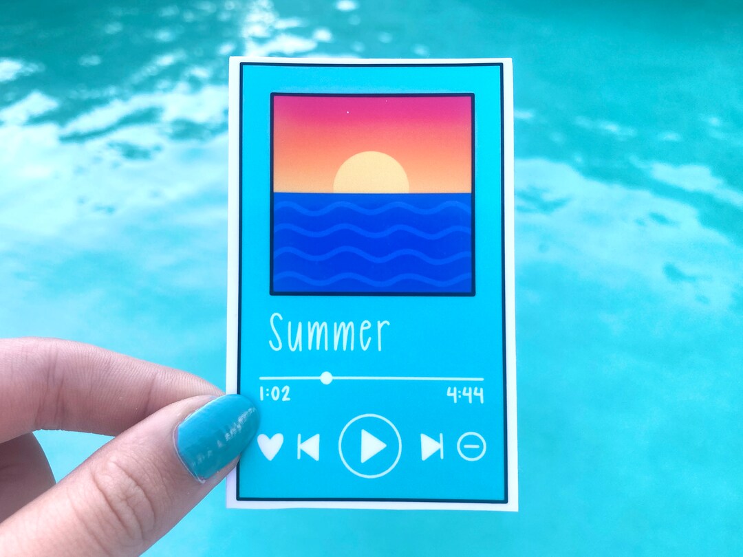 Summer Playlist Ocean Sunset Sticker - Etsy