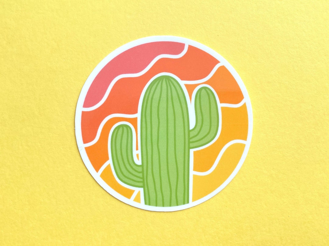 Cactus Sunset Sticker - Etsy