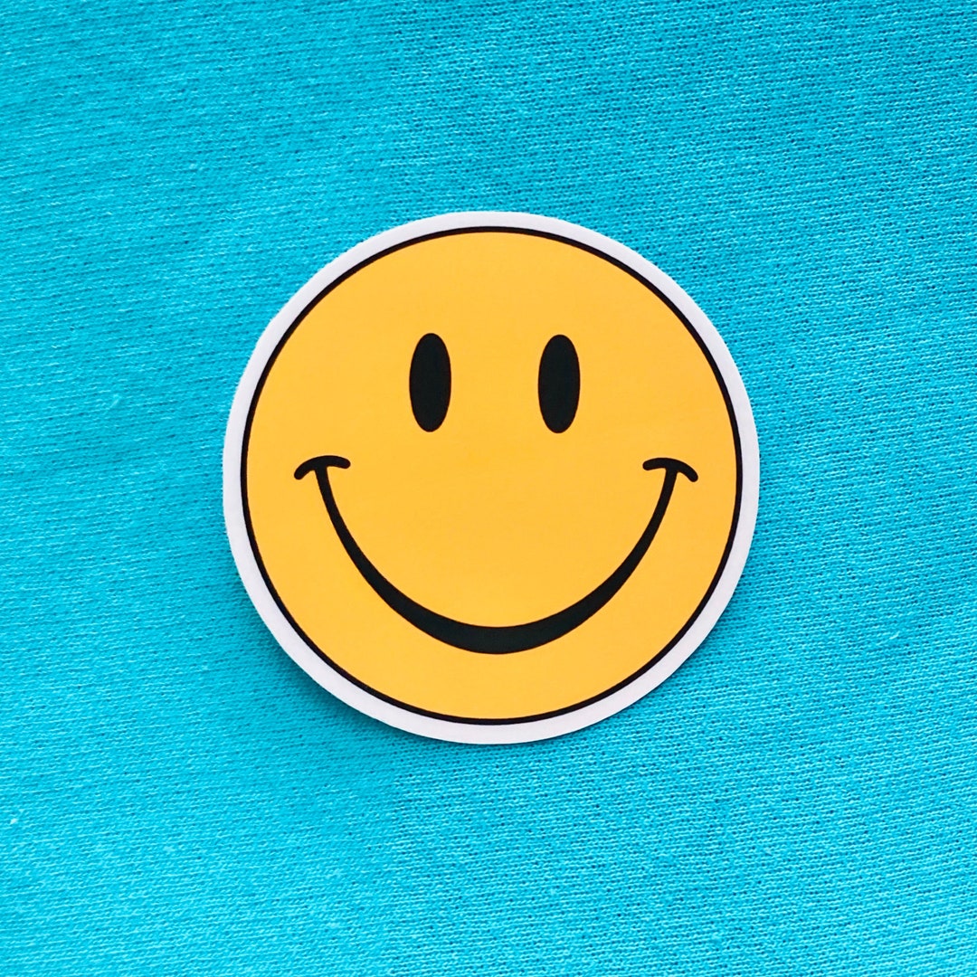 Yellow Smiley Face Sticker - Etsy