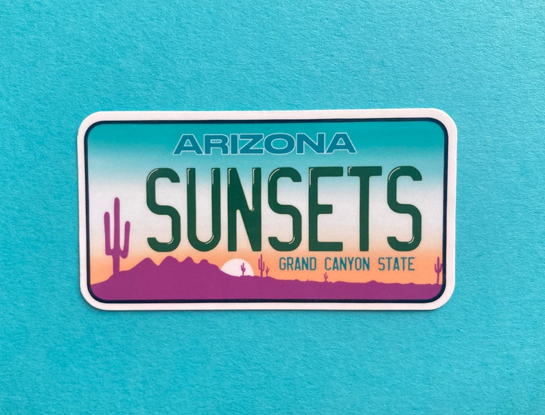 Arizona Sunsets License Plate Sticker - Etsy
