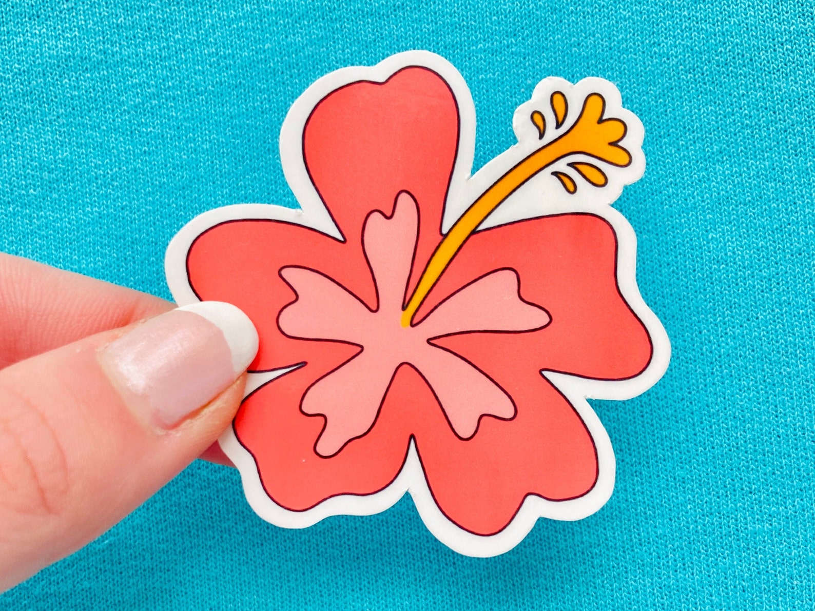 Hibiscus Flower Stickers - Etsy