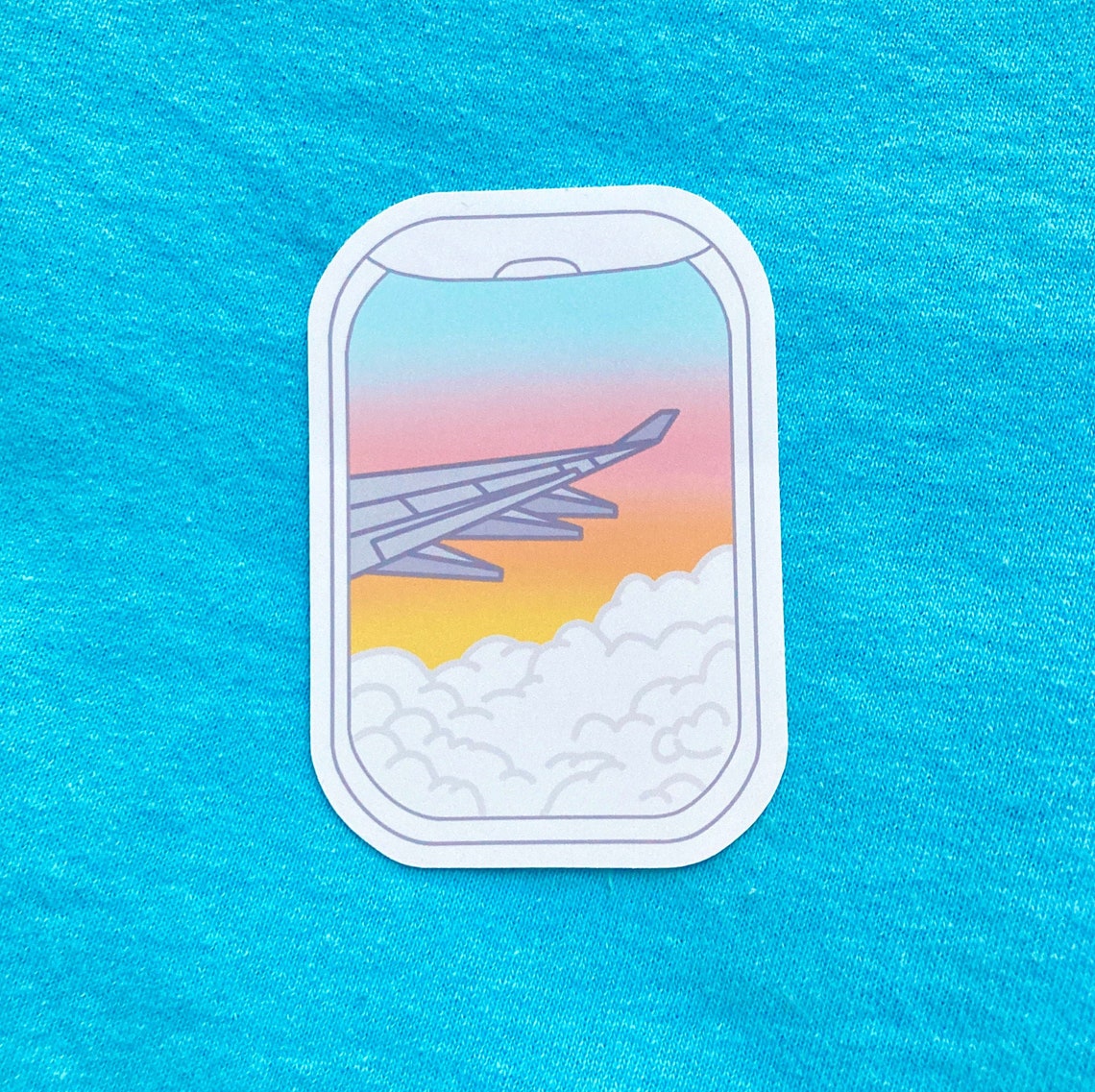 Airplane Window Sunset Sticker - Etsy