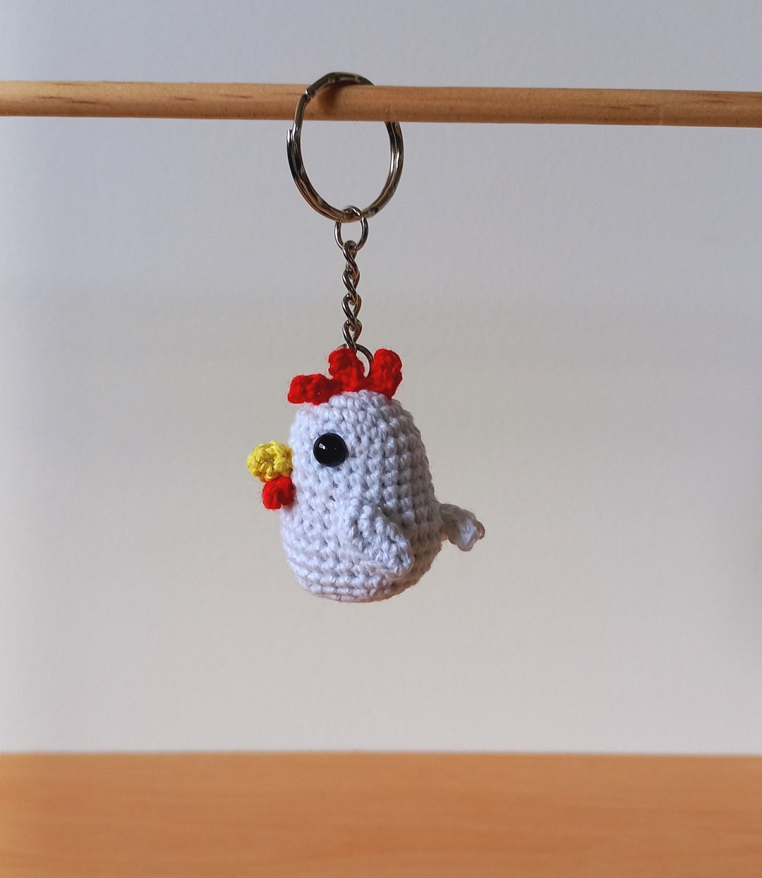 Mini Amigurumi Crochet Rooster Keyring / Keychain / Bag Charm - Etsy