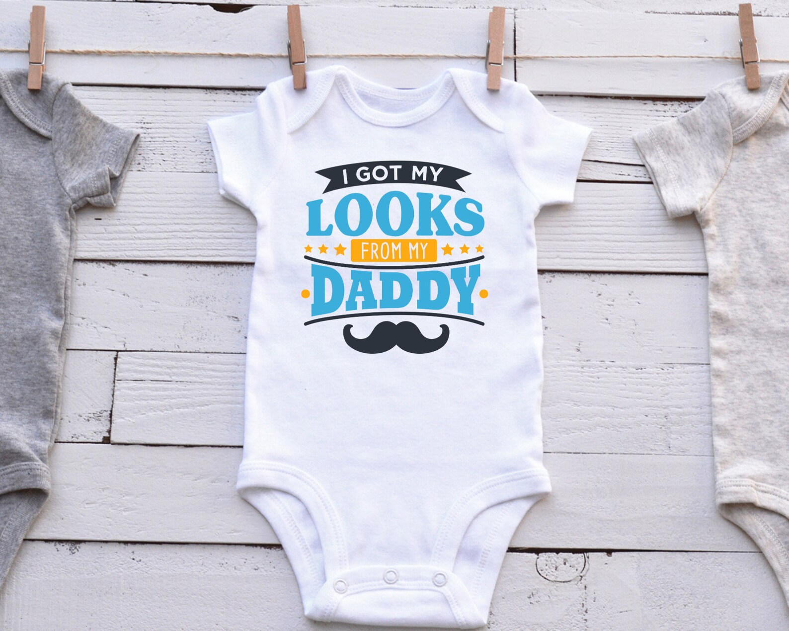 Look Like Daddy Bodysuit, Funny Baby, Cute Bodysuit, Cute Baby Shower ...
