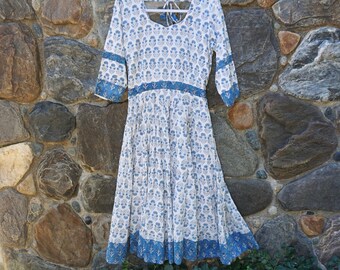 Blue print dress | Etsy