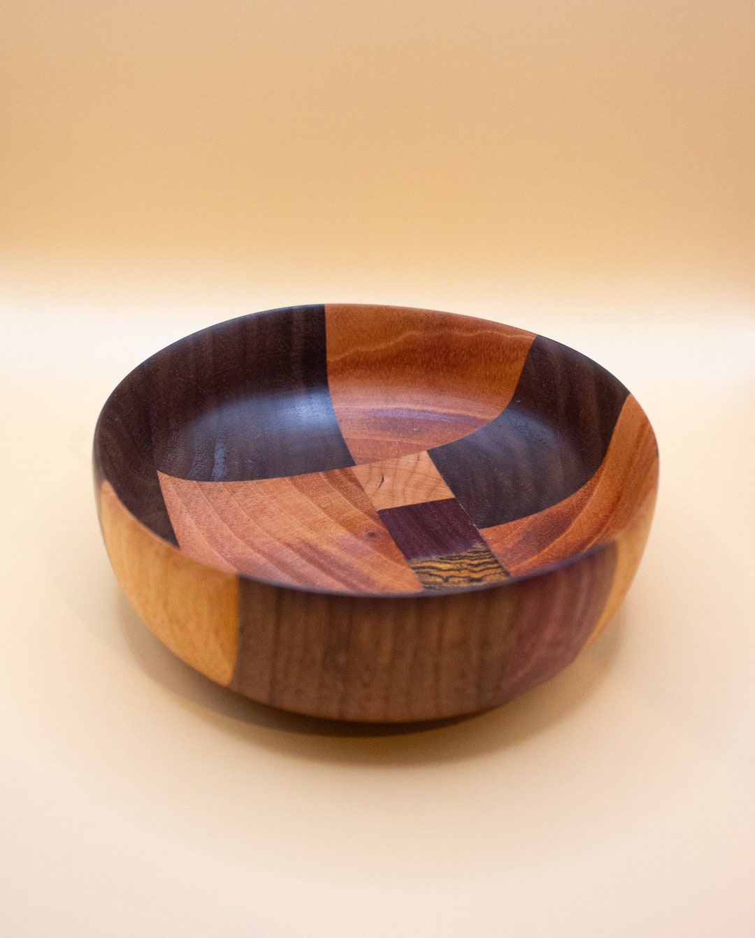 Handmade Wooden Bowl - Patchwork 4 3/4"x4 3/4"x1 3/4" - Etsy
