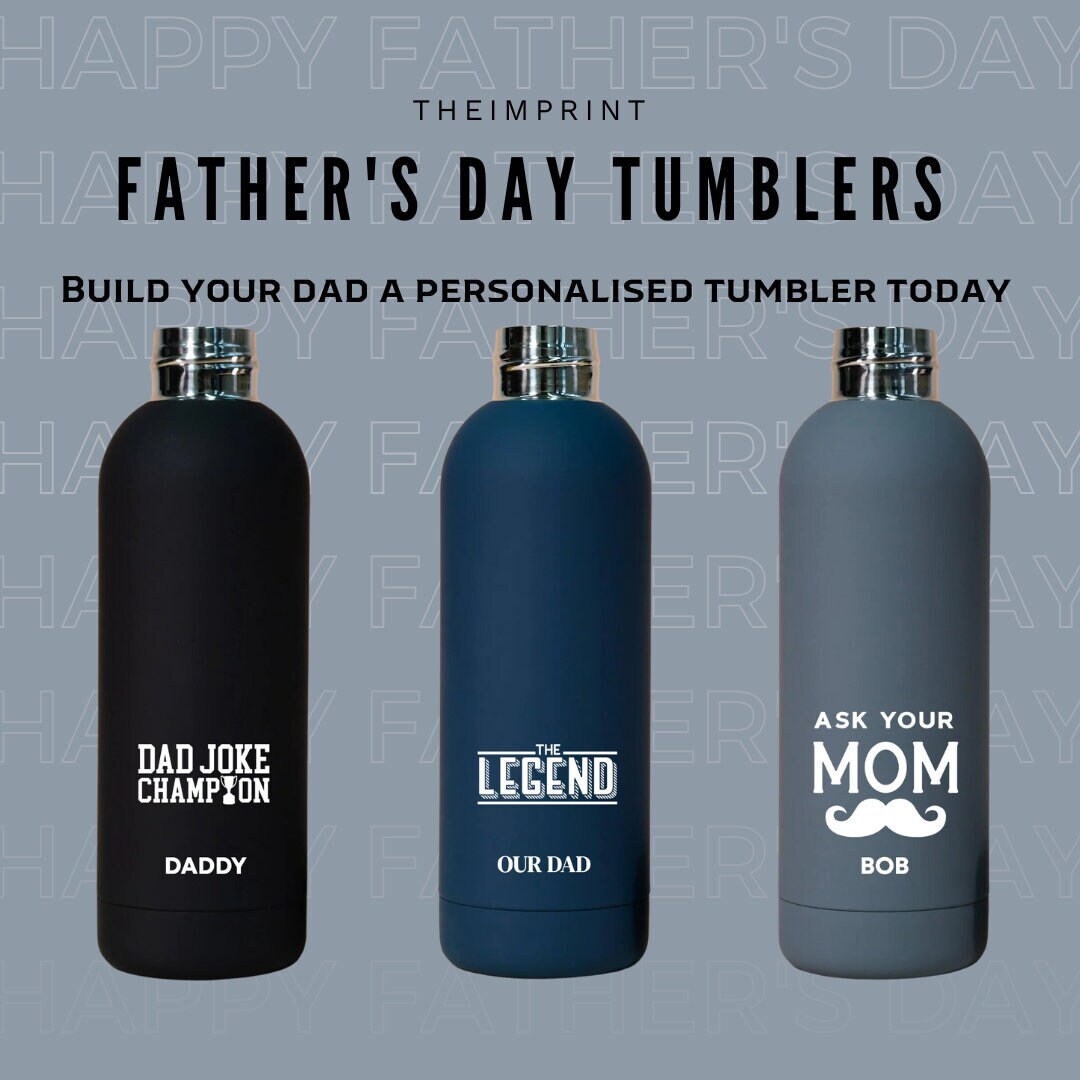 Best Dad Water Bottle, Handmade Gift Father, Custom Tumbler, Funny Gift ...