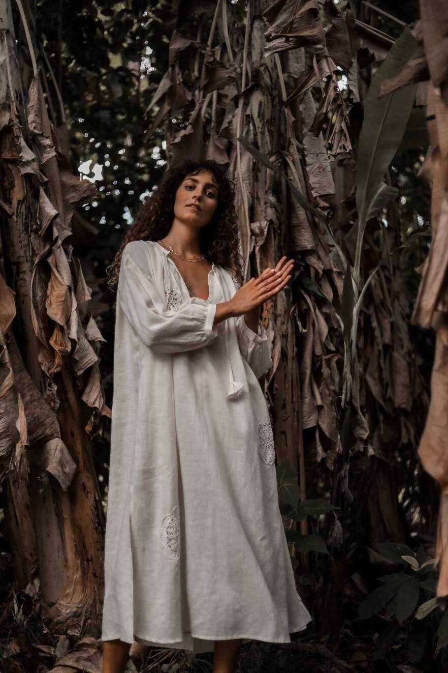 Vesna Hand Crocheted Linen Dress - Etsy