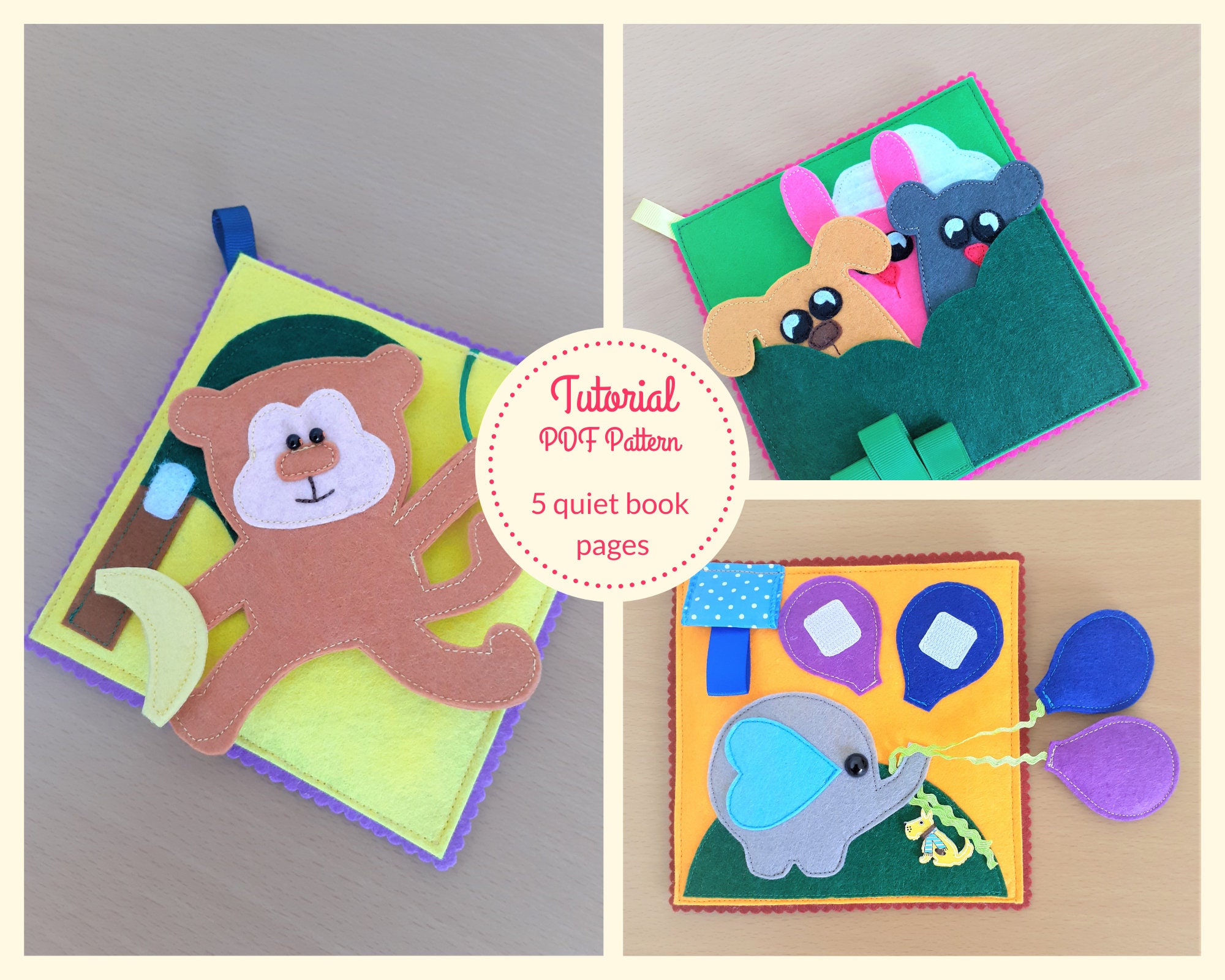 Quiet Book PDF Pattern & Tutorial – Sensory Felt Activity Pages for ...