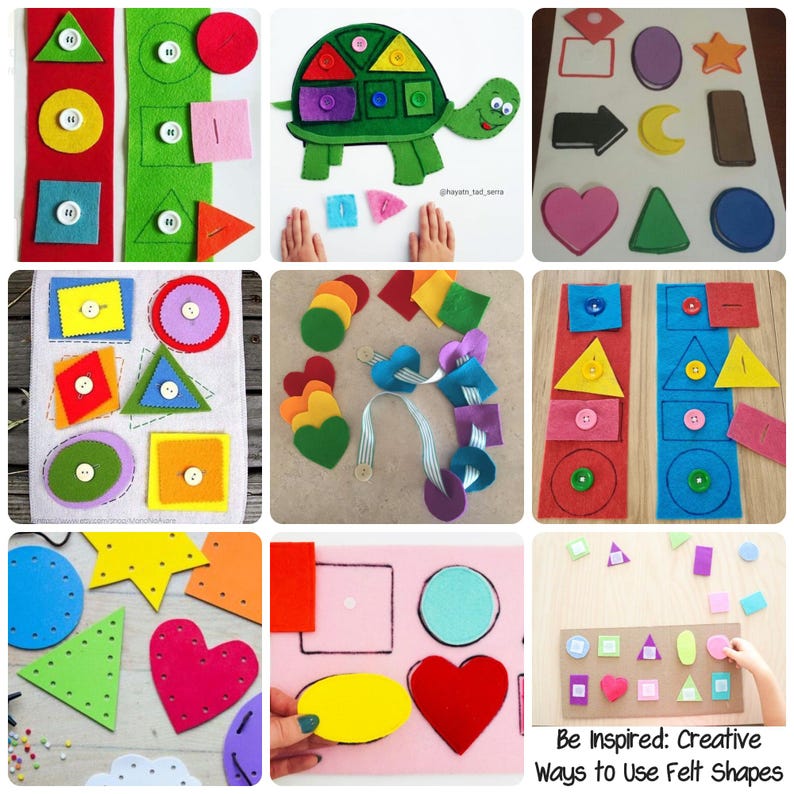 Laser Cut Felt Geometric Shapes for Crafts | Variety Pack | Quiet Book ...