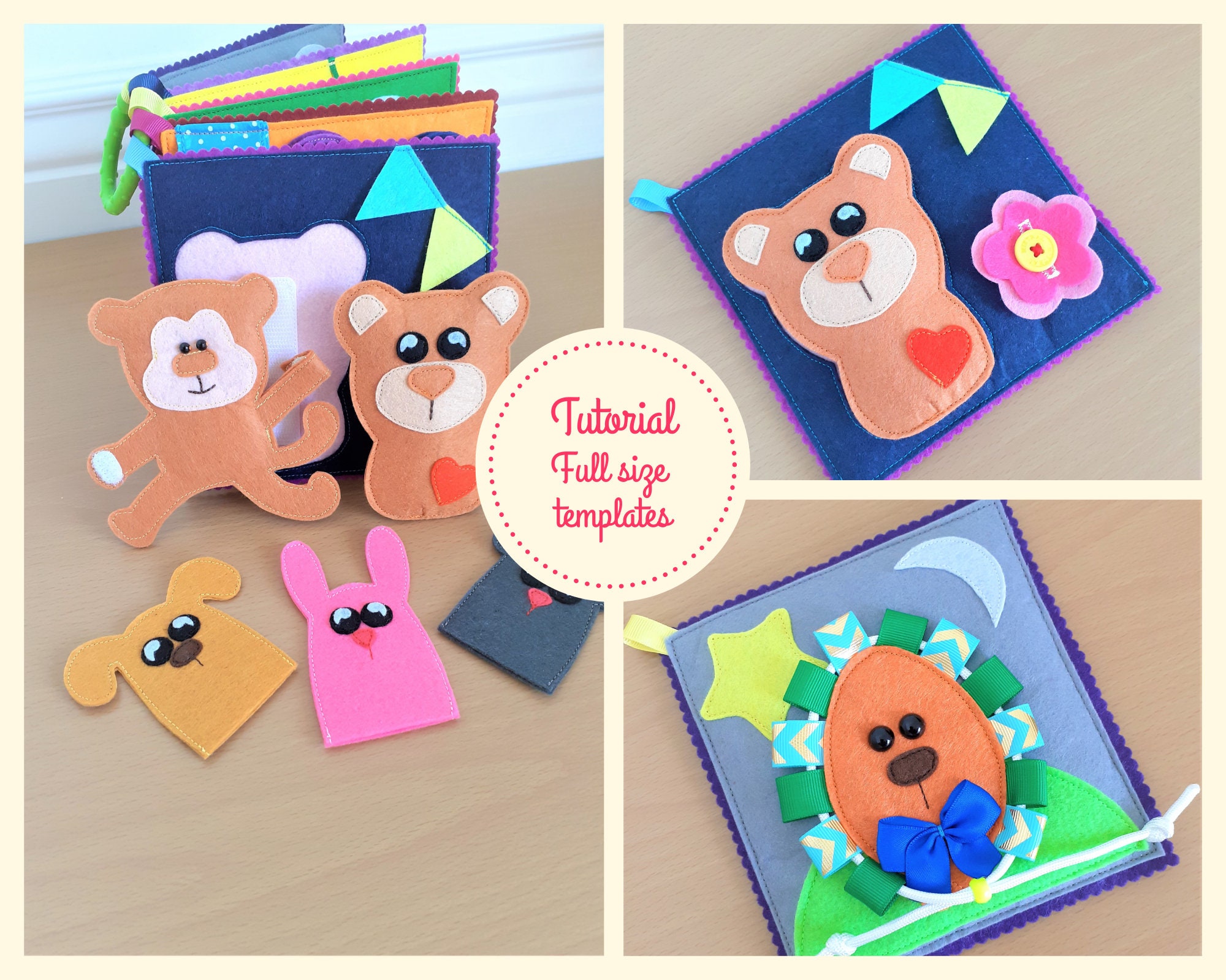 Quiet Book PDF Pattern & Tutorial – Sensory Felt Activity Pages for ...