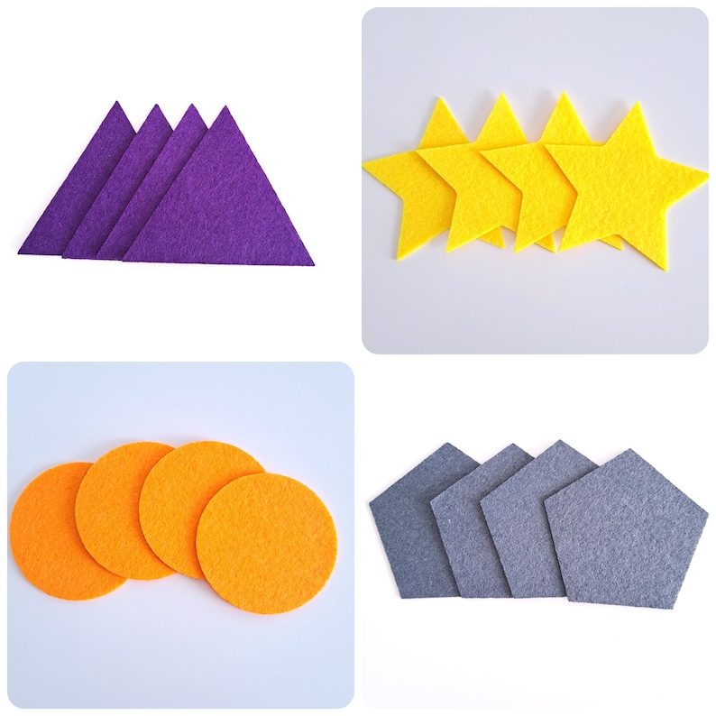 Laser Cut Felt Geometric Shapes for Crafts | Variety Pack | Quiet Book ...