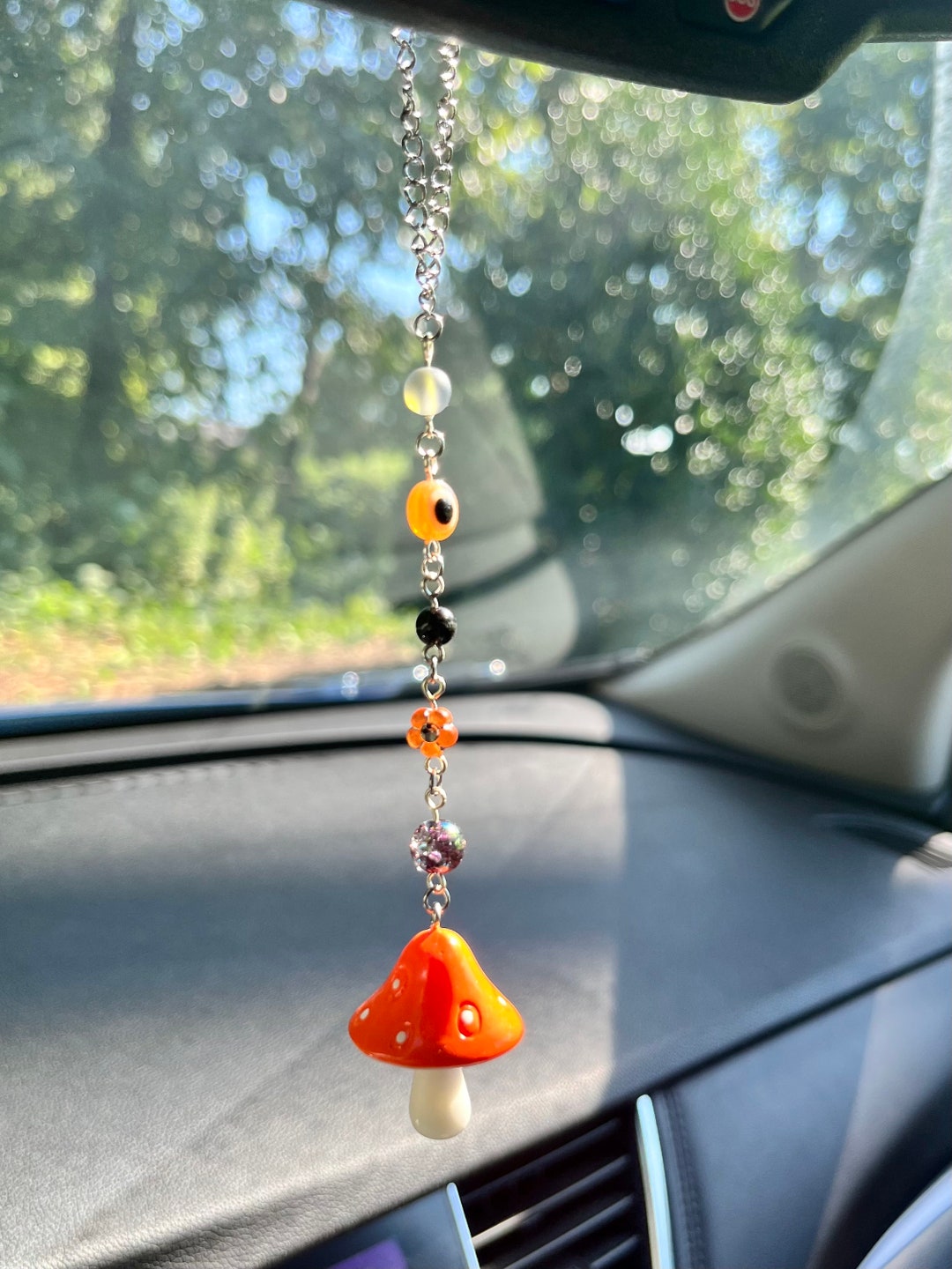 Mushroom Car Charm Rearview Mirror Accessory Car Mirror Companion Car ...