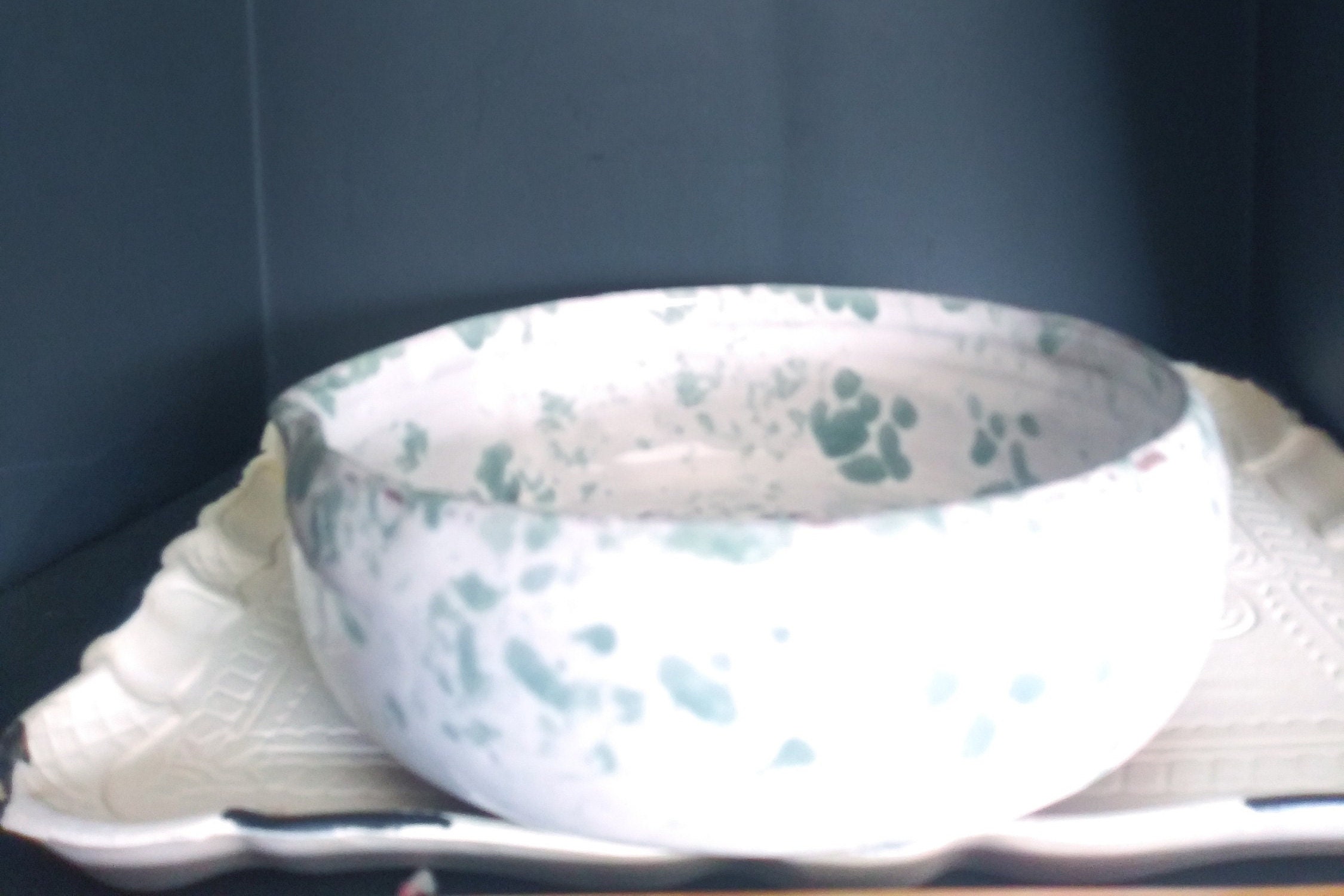 RARE MARK Bybee Ky Pottery ERROR Piece Huge Glaze Pops Teal Green ...