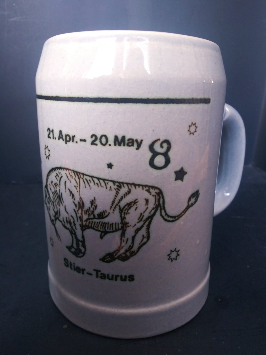 Vintage Staffel German Horoscope Pottery Tankard Stoneware Tall Mug ...