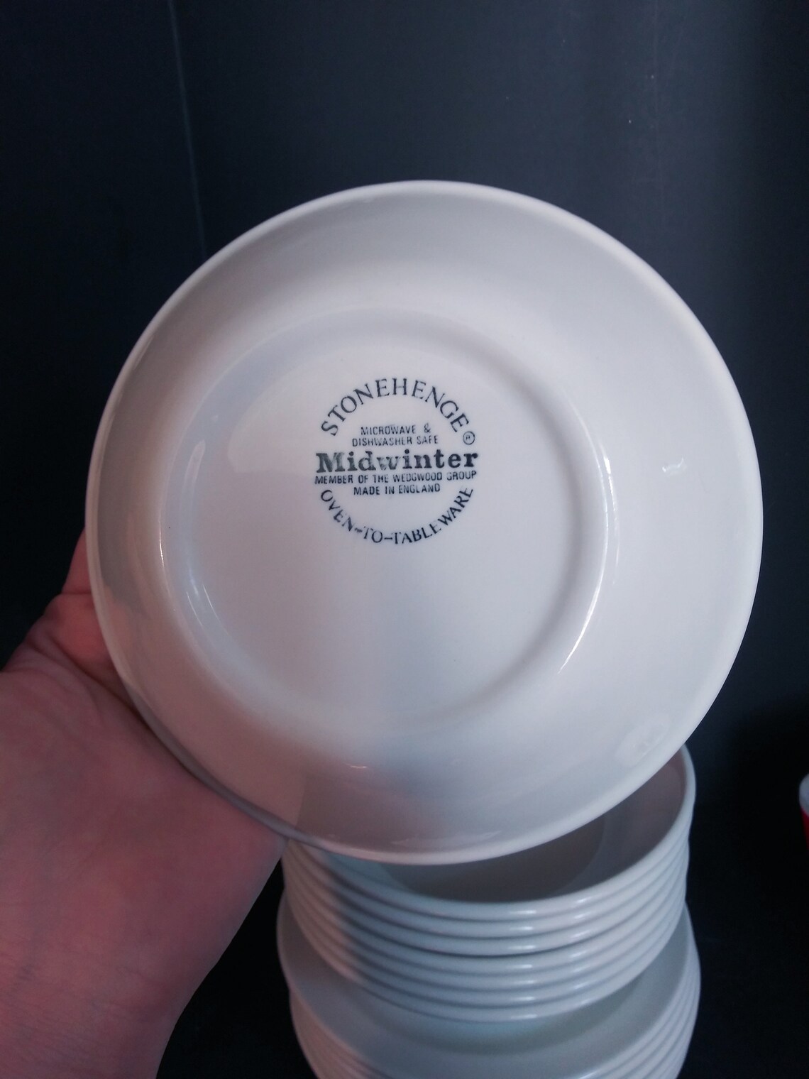 Wedgwood Midwinter Stonehenge Pattern Vintage Solid White Bowls 8 ...