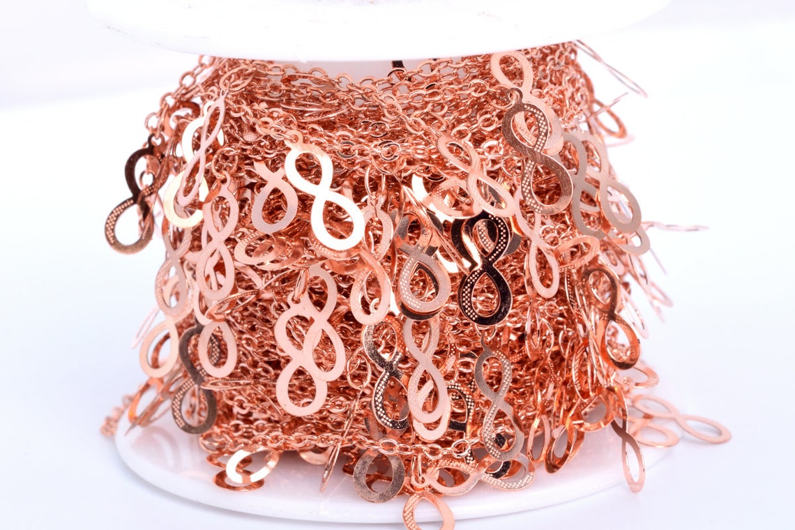 1 FT Number 8 Slice Cable Chain Rose Gold Tone Brass Chains - Etsy