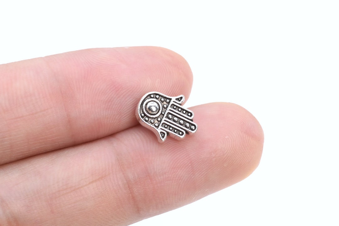 20 Pcs 12x9mm Hand Spacer Beads Antique Silver Tone (63425-2399) - Etsy