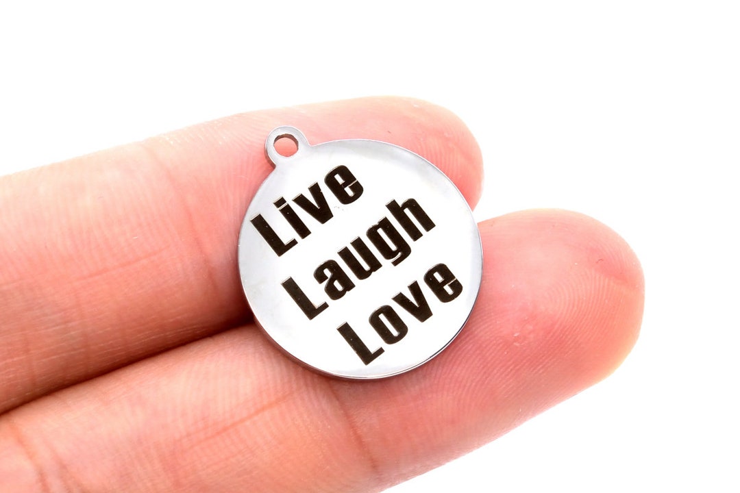1 Pcs Stainless Steel Live Laugh Love Coin Charm 40086-2119 - Etsy