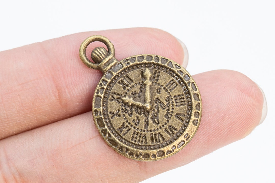 20 Pocket Watch Charm Antique Bronze Tone (110365-1794) - Etsy
