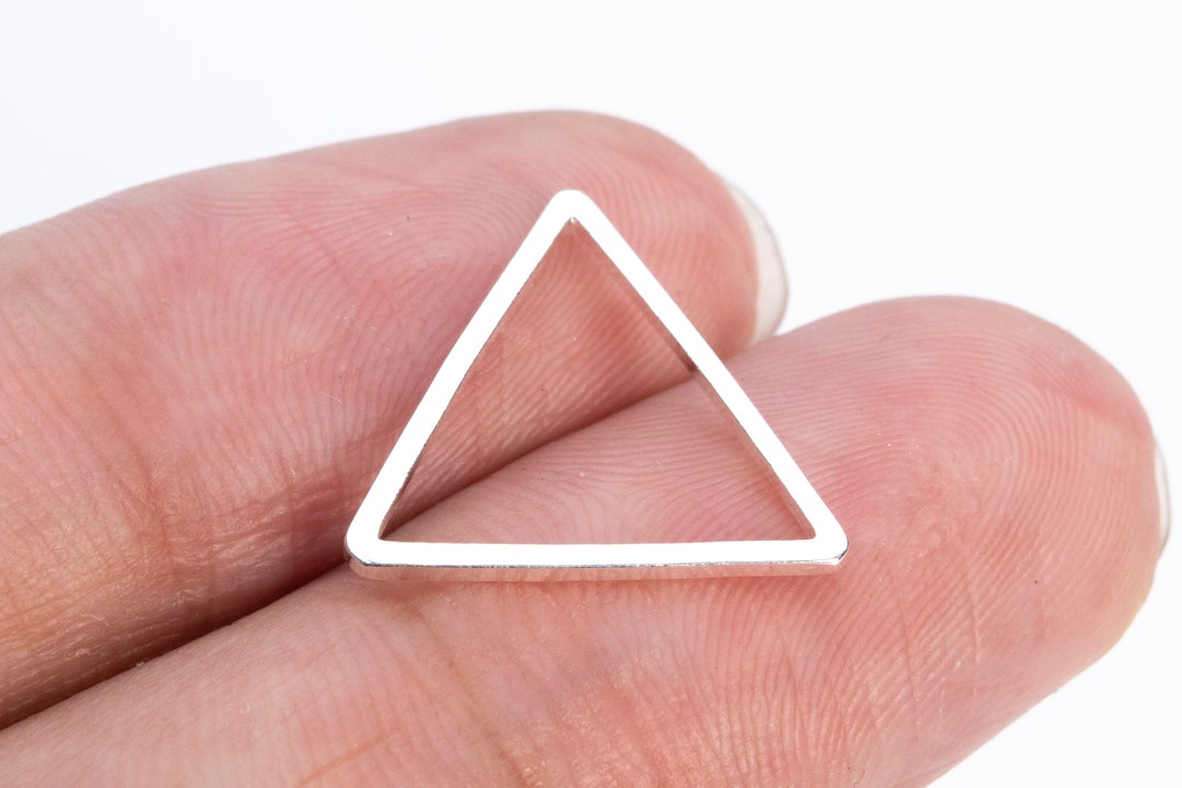 40 Equilateral Triangle Connector Charms White Gold Tone (67269-2784 ...