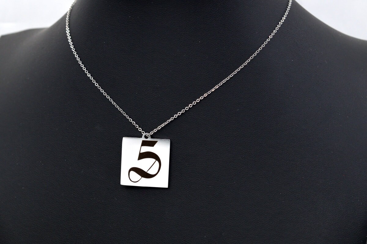 1 pcs Stainless Steel Number 5 Square Charm 40662-2152 | Etsy