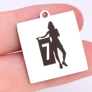 1 Pcs Stainless Steel Number Seven Square Charm (40841-2161) - Etsy
