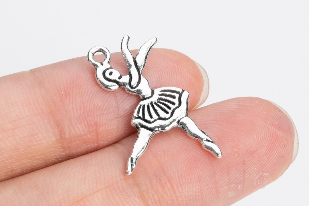 20 Ballet Dancer Charm Double Sided Antique Silver Tone (66665-3389) - Etsy