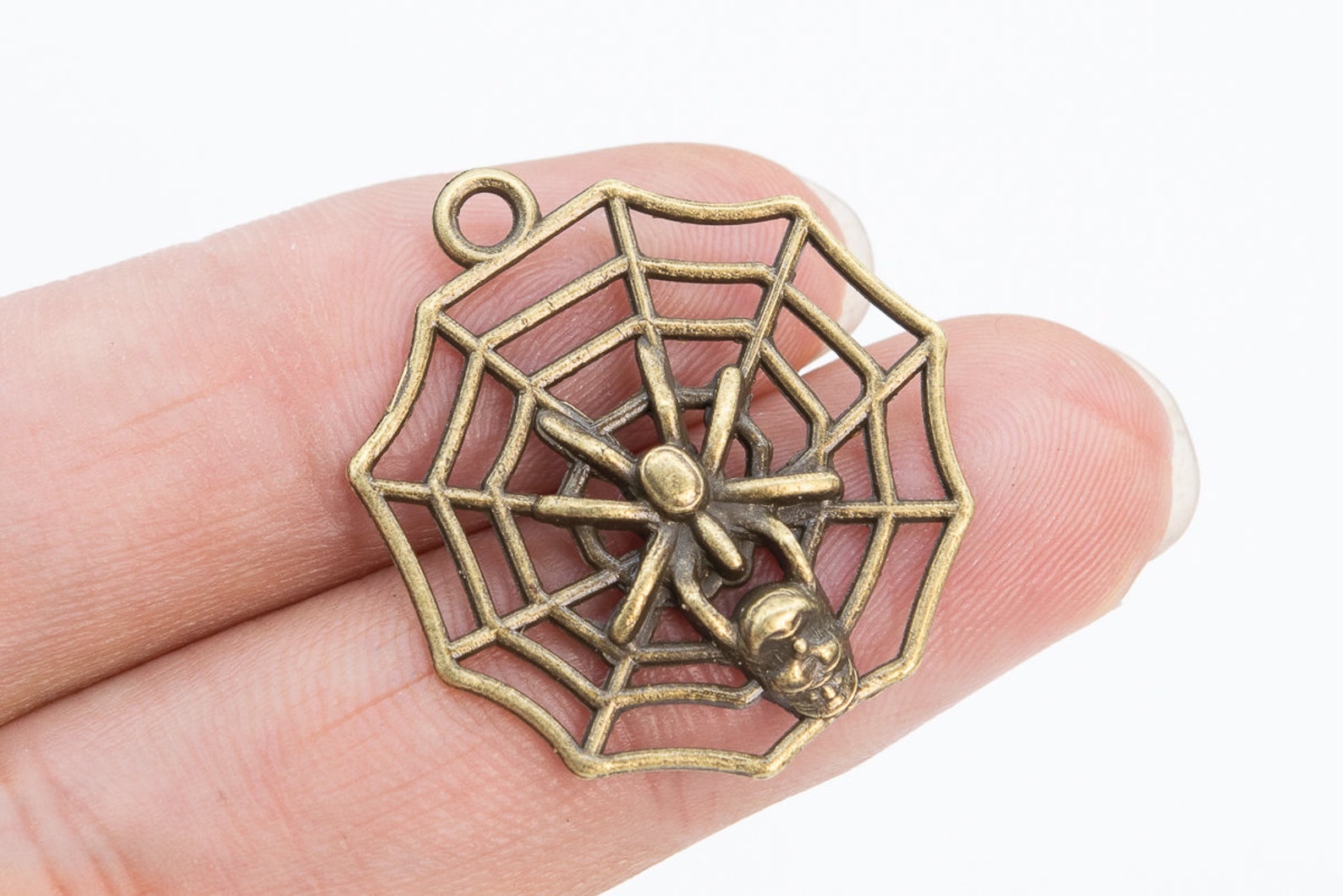 10 Spider Web Charm Antique Bronze Tone 66061-140 - Etsy