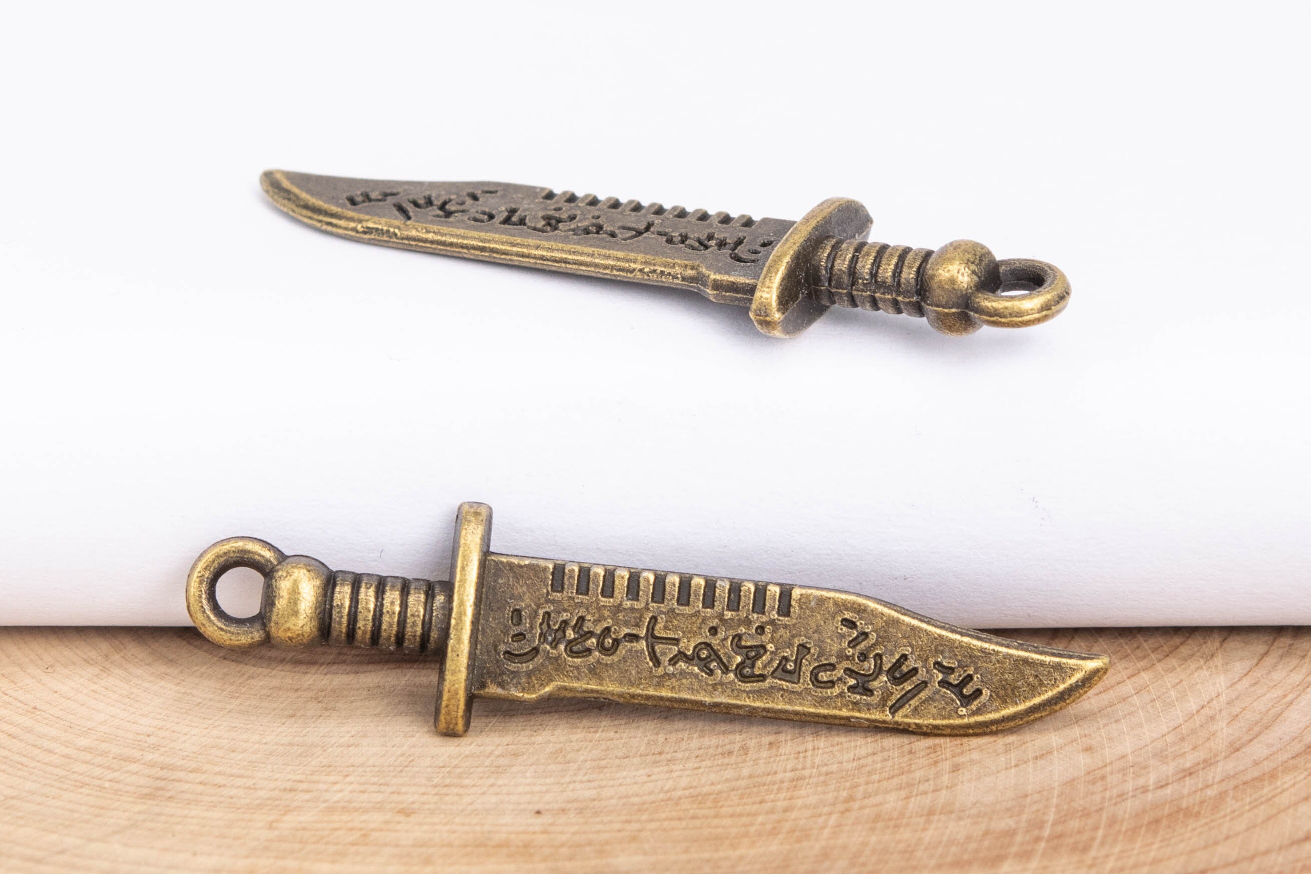 10 Dagger Charm Double Sided Antique Bronze Tone 110239-1573 - Etsy