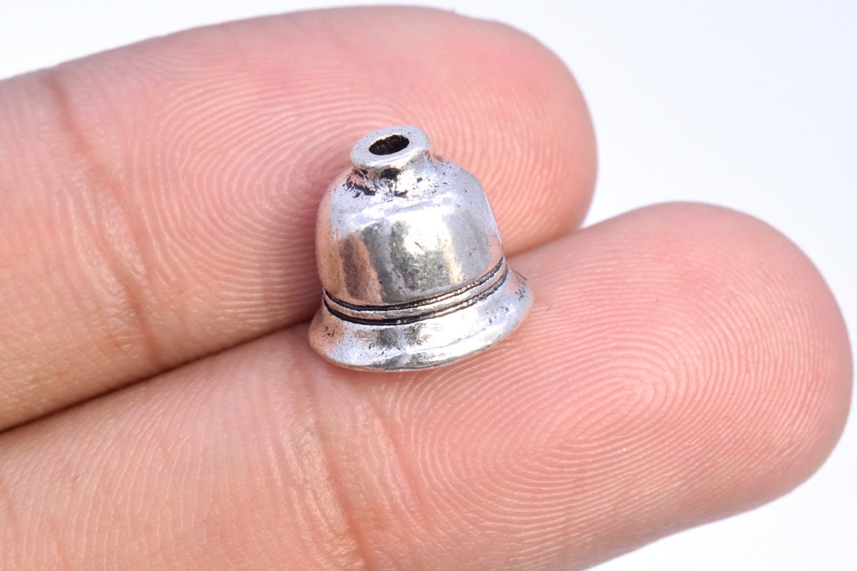 20 pcs 11x10mm Bell Bead Cap Antique Silver Tone 63205-2348 | Etsy