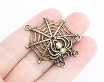 Zinc Alloy Pendant Spider Shaped Alloy Charms Antique Bronze Tone ...