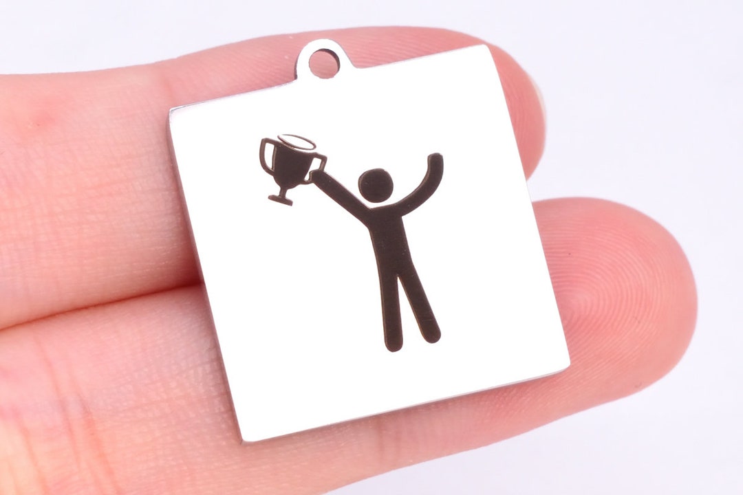 1 Pcs Stainless Steel Champion Square Charm (40856-2161) - Etsy