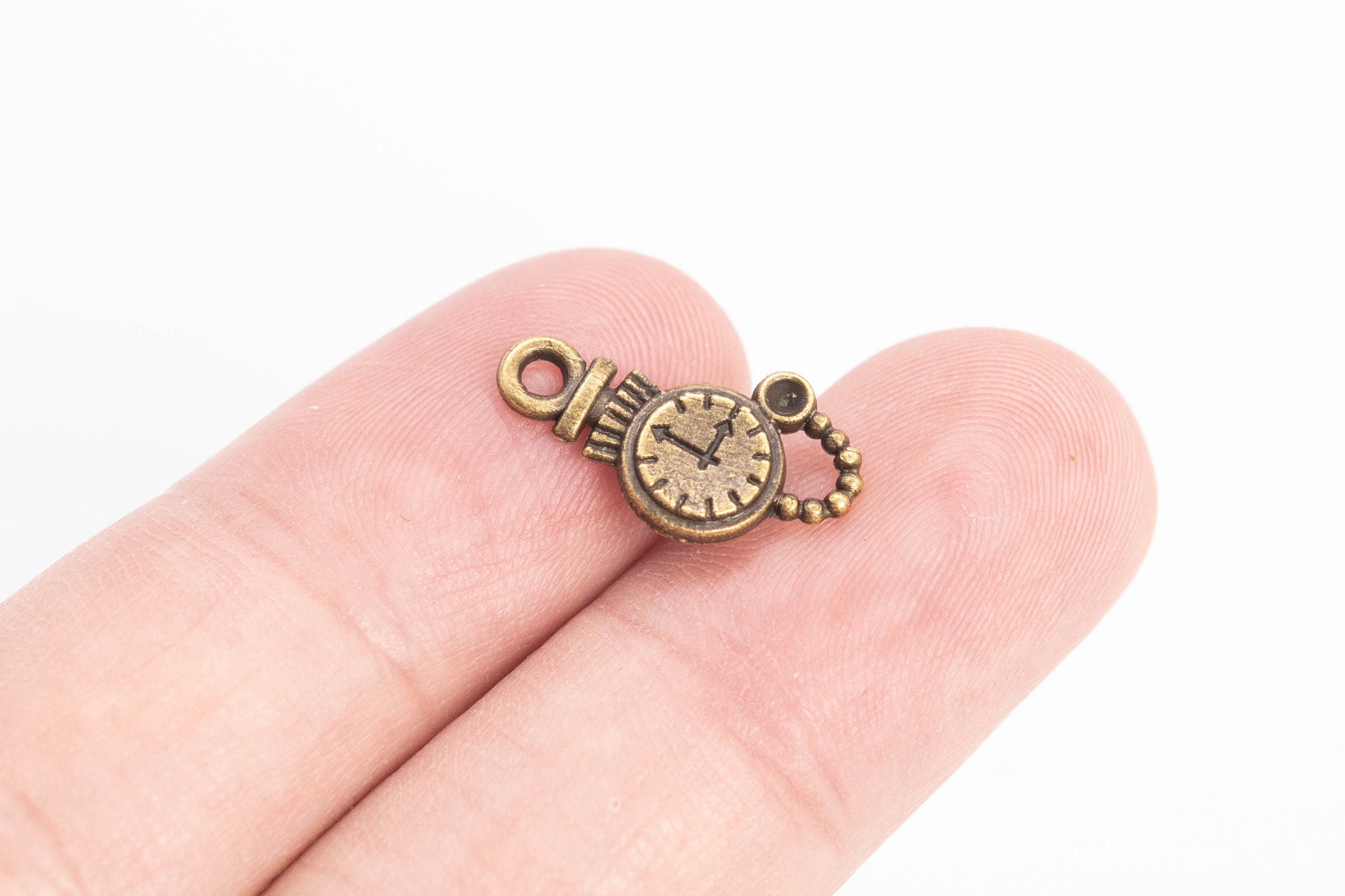 10 Pocket Watch Charm Antique Bronze Tone 110156-1792 - Etsy