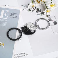Dog and Cat Couple Keychains - Friendship or Relationship Matching ...