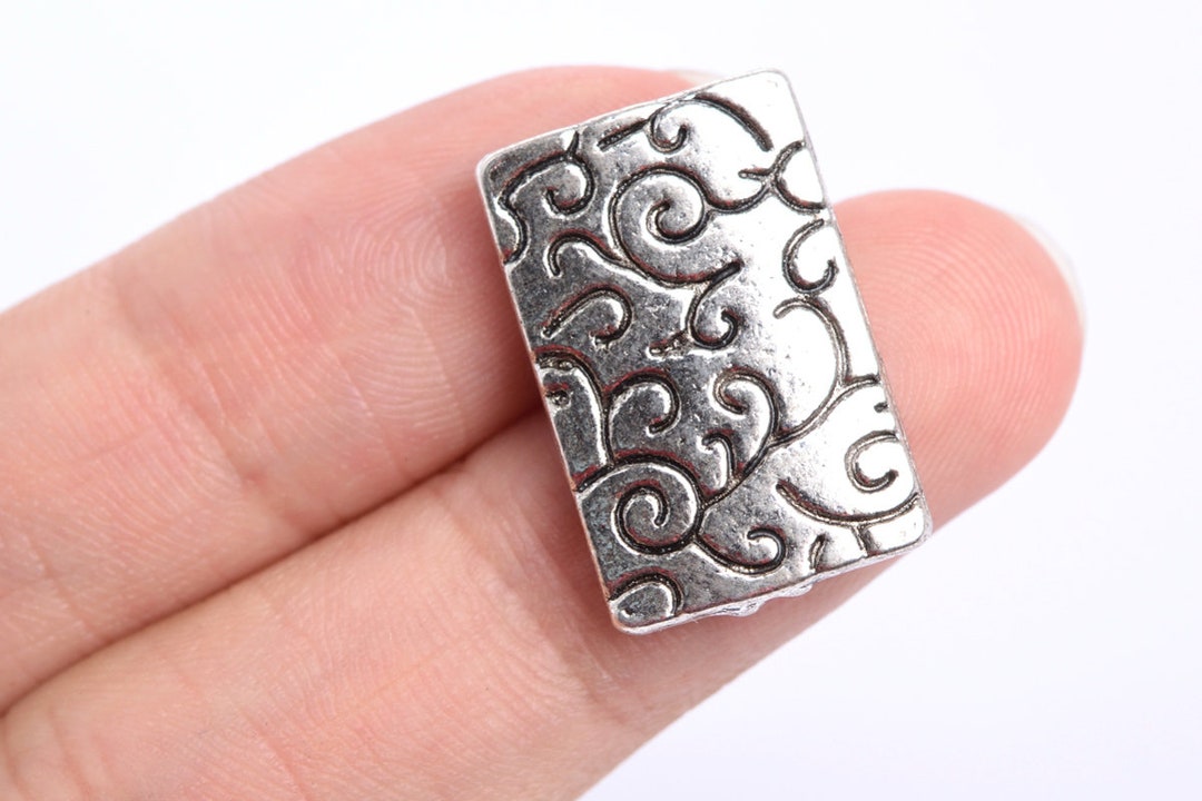 5 Pcs 22x14mm Rectangle Spacer Beads Antique Silver Tone - Etsy