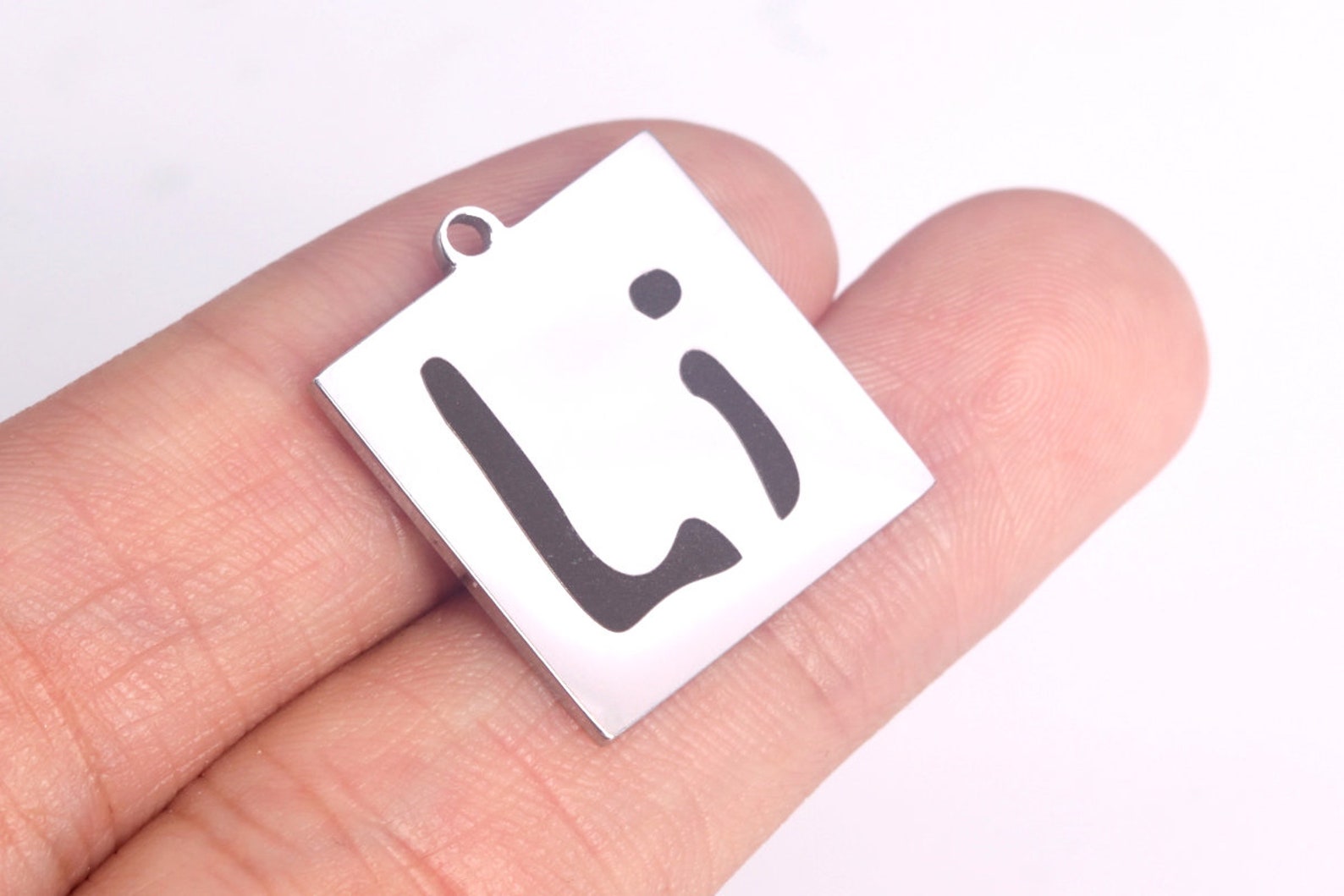 1 Pcs Stainless Steel Chemical Element Li Square Charm | Etsy