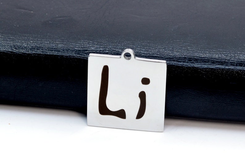1 Pcs Stainless Steel Chemical Element Li Square Charm - Etsy