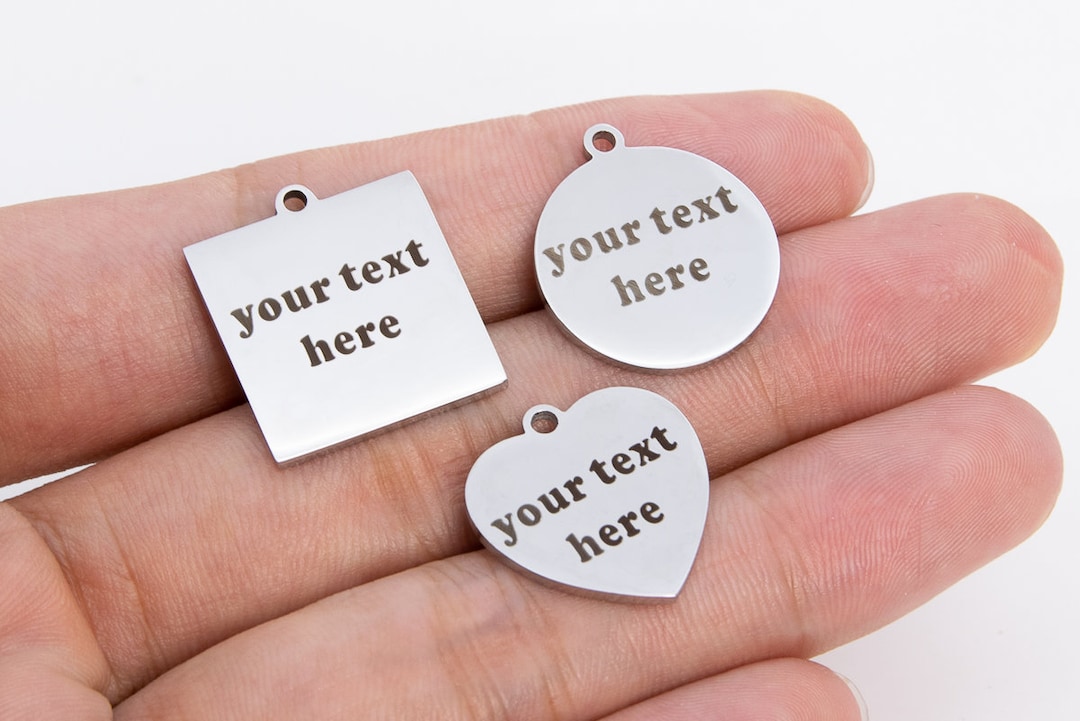 Custom Charm Stainless Steel Laser Engraved Personalize Your Own - Etsy
