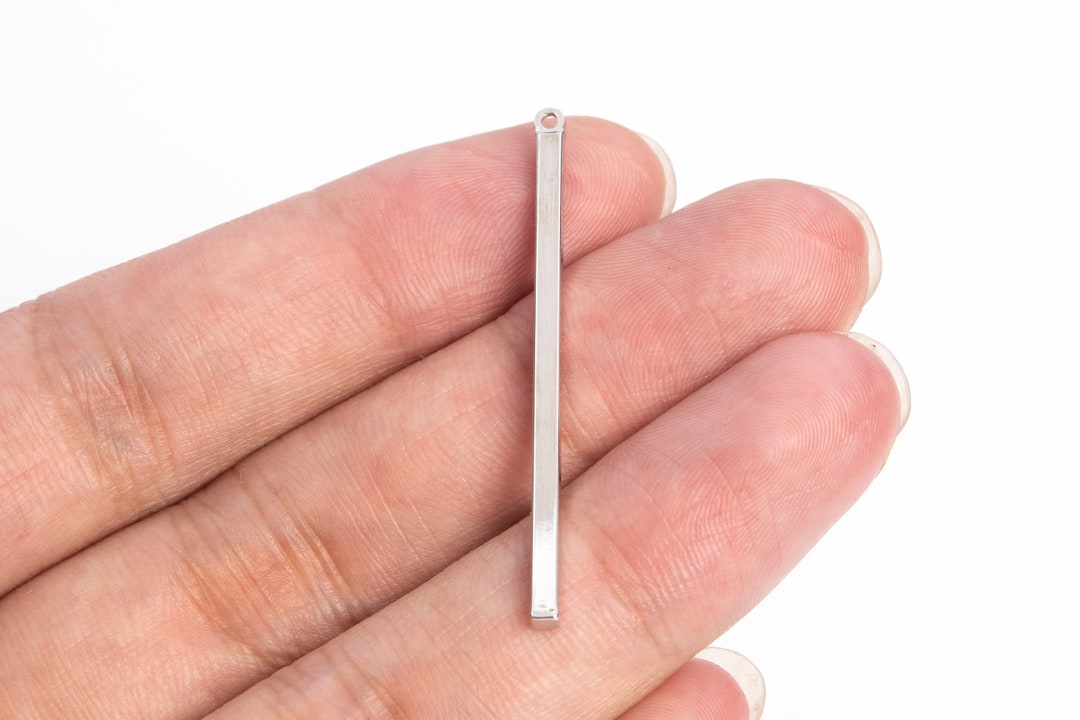 10 Square Stick Bars Pendants, Earrings Silver Tone 67392-2789 - Etsy UK
