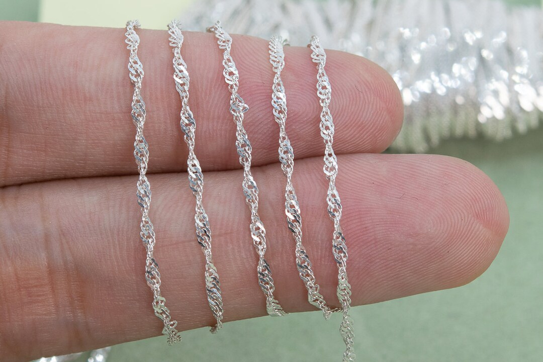 1 FT Twisted Herringbone Chain 1.5mm Sterling Silver Chains (64734-2175 ...