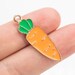 4 Enamel Carrot Charm Gold Tone With Green & Orange Enamel 65753-3304 ...